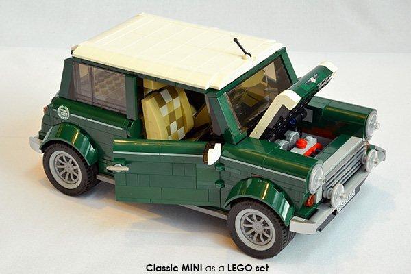 The original made of 1,077 parts - the classic Mini as a LEGO set ...